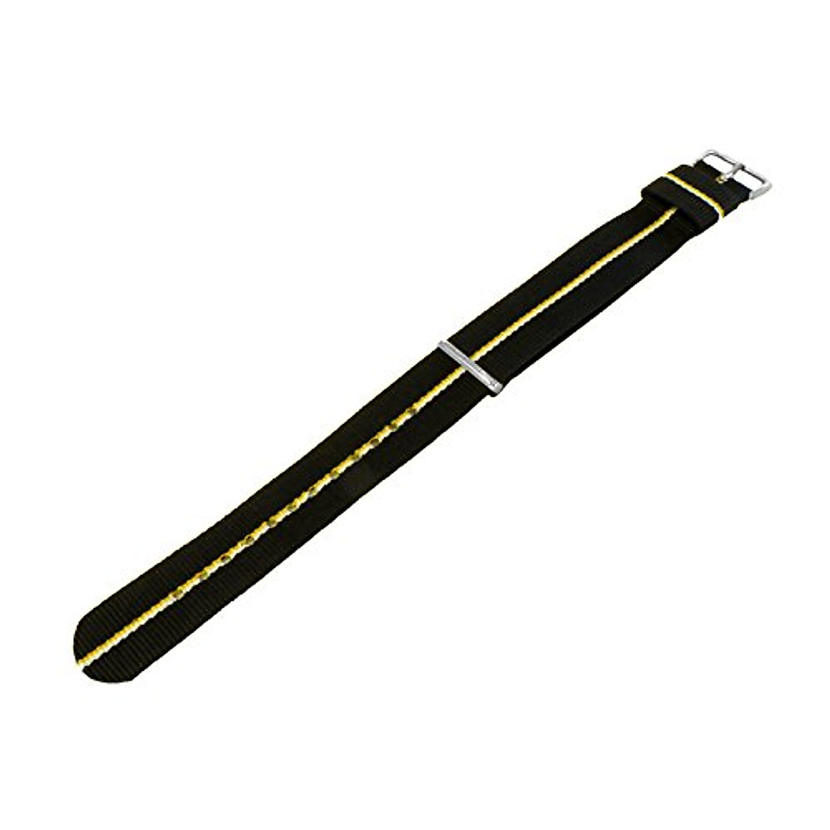 BARTON WATCH BANDS 22mm Black/Lemon/Ivory Standard Length Ballistic Nylon NATO® Style Straps
