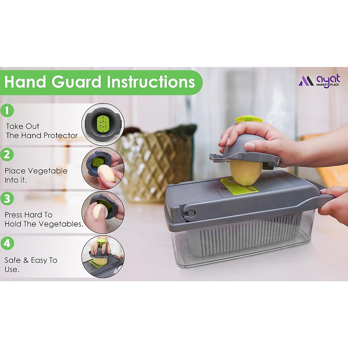 Vegetable Chopper Container Onion Slicer | 16 in 1 Multi Functional Food Chopper with Container BPA Free Material & Dishwasher Safe Veggie Chopper Vegetable Cutter