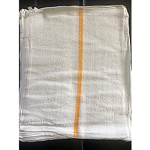 60 Gold/orange Stripe BAR Mops Restaurant Kitchen Commercial Towels 30oz By OMNI LINENS
