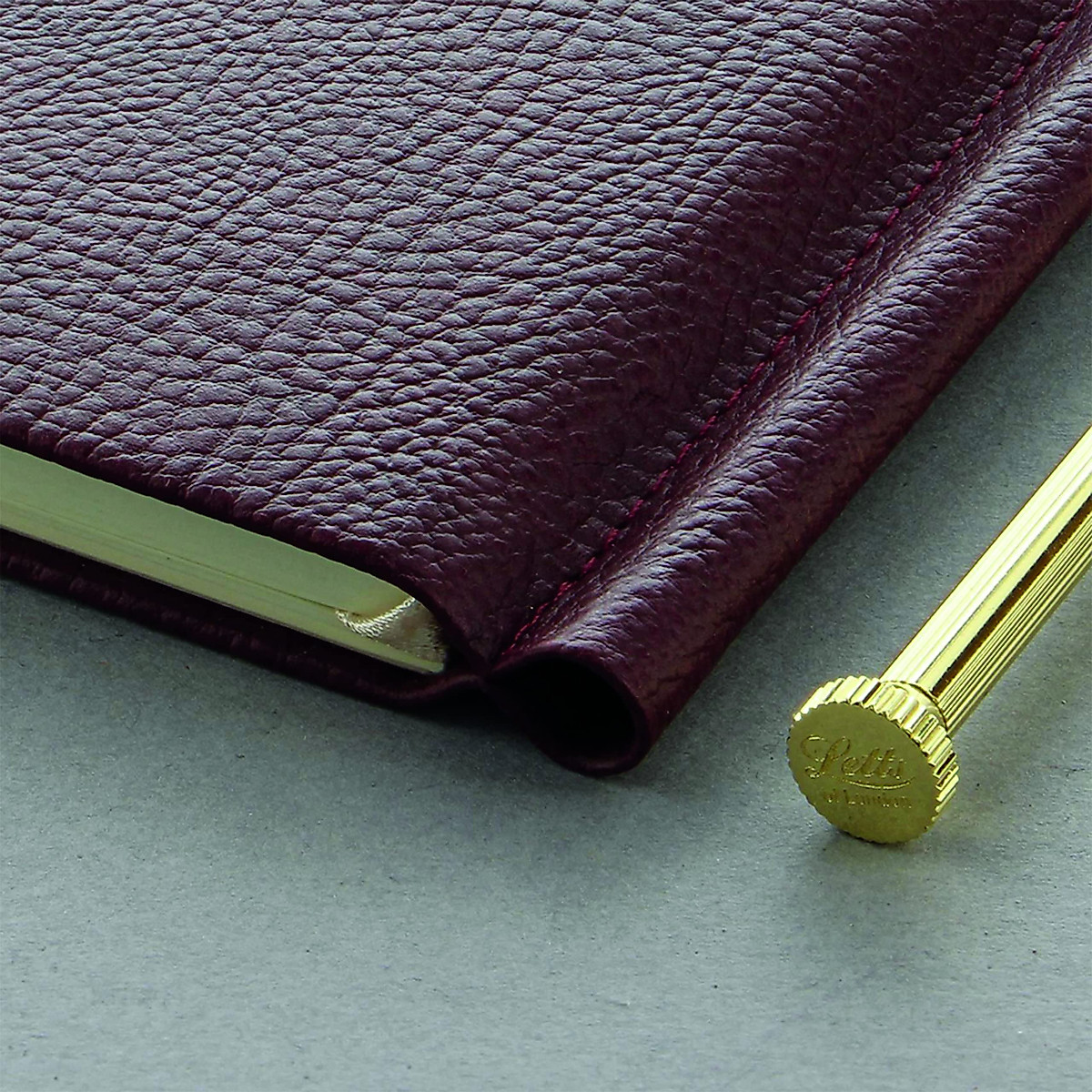 Letts Note Origins Collection Slim Pocket Size Notebook with Gold Pen, Ruled, 240 Pages, Cream Paper, 5.75" x 2.75", Chocolate (B090013)