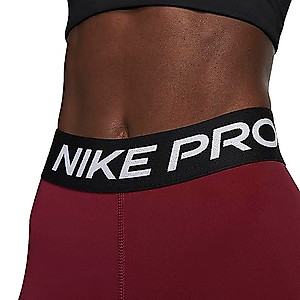 Nike Pro Women's 3" Shorts (Large, Dark Beetroot/Black/White)