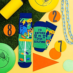 I'd Rather Be - Funny Socks For Men & Women - Gifts For Golfing, Hunting, Camping, Hiking, Skiing, Reading, Sports and more (US, Alpha, One Size, Regular, Regular, Playing Disc Golf)