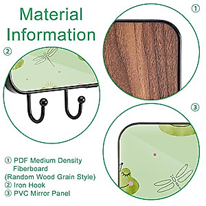 Princess Frog Crown Dragonfly Light Green Personalized Adhesive Hooks Towel Hooks Wall Hooks for Kitchen Bathroom