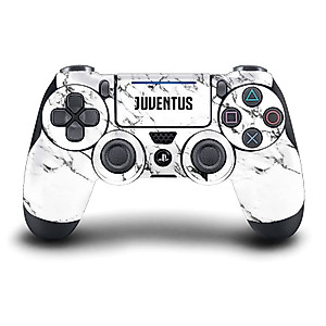 Head Case Designs Officially Licensed Juventus Football Club White Marble Art Vinyl Sticker Gaming Skin Decal Cover Compatible With Sony PlayStation 4 PS4 Slim Console and DualShock 4 Controller
