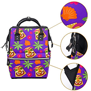 Hawaiian Alohas and Leaves Diaper Bag Backpack Baby Nappy Changing Bags Multi Function Large Capacity Travel Bag