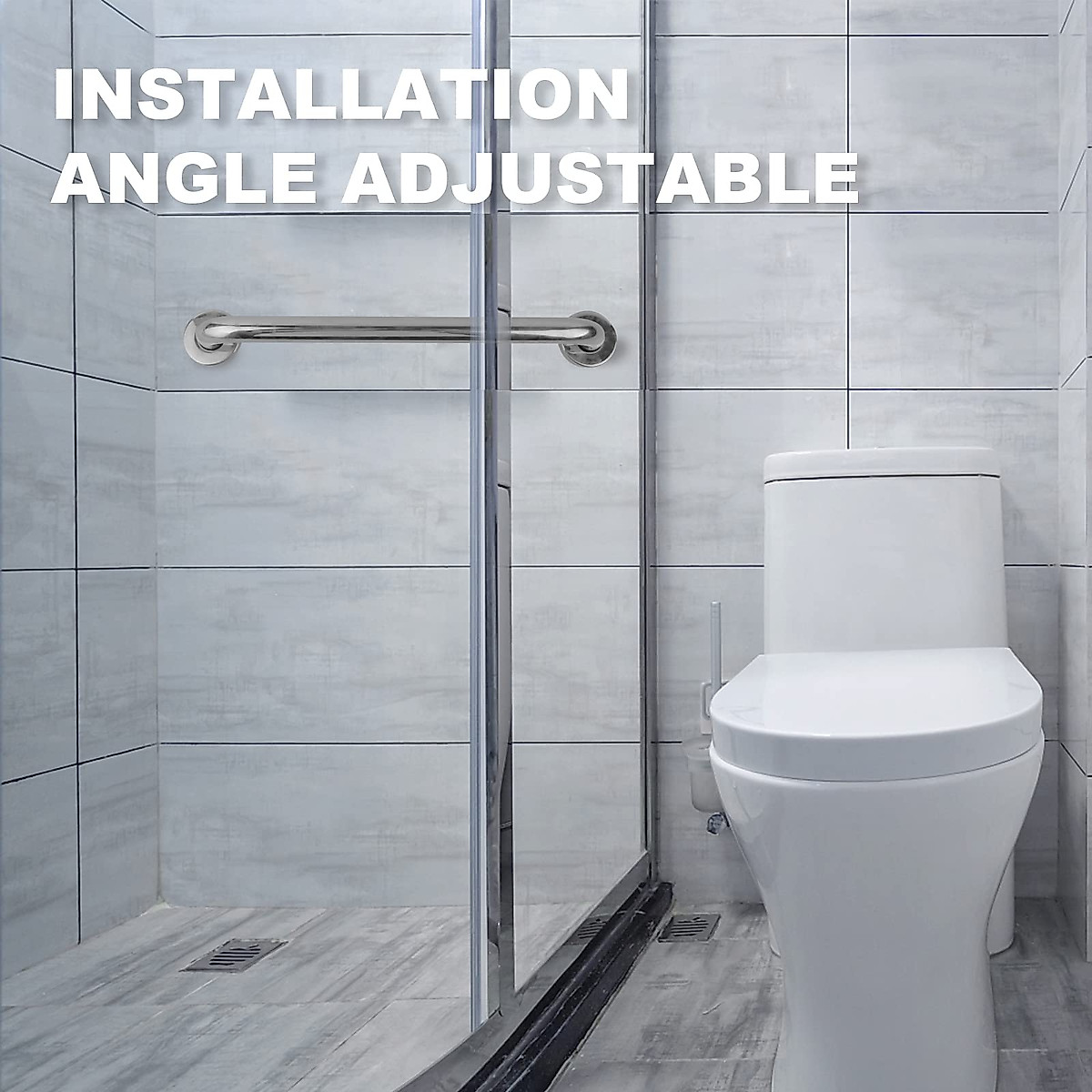 2 Pack 16 Inch Shower Grab Bars, LONVICHTT Stainless Steel Shower Handle, Bathroom Safety Bars, Elderly, Pregnant, Handicap Senior Assist Bath Handle