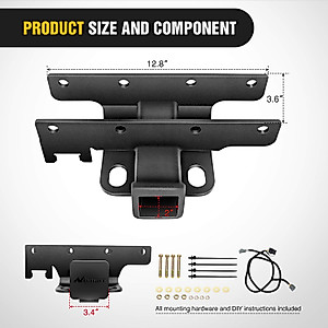 Nilight - JK-61A 2" inch Rear Bumper Tow Trailer Hitch Receiver Kit, Compatible for 2007-2018 Jeep Wrangler JK 4 Door & 2 Unlimited, w/4-Pin Wiring Harness (Exclude JL Models)