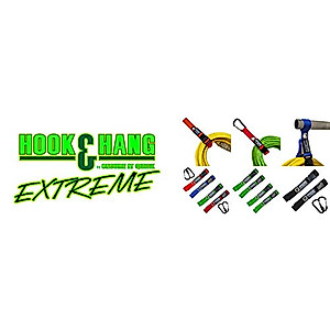 SECURE IT QUICK - Hook & Hang Strap Storage & Organizer - Hang Hoses, Cords, Tools, Drills, Ladders & More. Another Incredible Organizer! (2 PK - W/Hooks, Black)