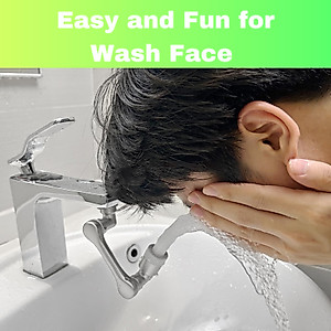 1080°Free Rotating Faucet Extender, Universal Swivel Robotic Arm Swivel Extension Faucet Aerator with 2 Water Outlet Modes,Brass Faucet Attachment for Kitchen Bathroom Sink(Brushed Nickel)