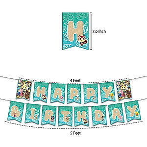 Heidaman Animal Crossing Birthday Party Supplies Animal Crossing Birthday Decorations Include Animal Crossing Banner Balloons Cake Toppers