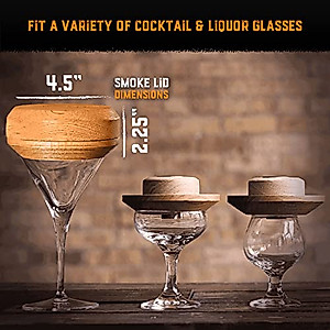 Cocktail Smoker Kit with Torch, Wood Chips for Whiskey, Bourbon & More - Drink Smoker Made of 100% Oak - Old Fashioned Smoker Kit - Whiskey Gifts for Men, Husband, Boyfriend, Dad, Son