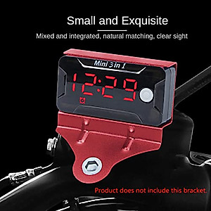 Motorcycle Digital For Time Clock + Thermometer +Voltage Voltmeter 3 In 1 Waterproof Tester Battery Moniter Gauge Digital Time Clock