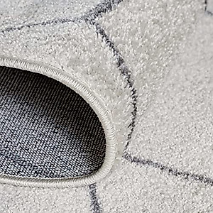 Unique Loom Trellis Frieze Collection Area Rug - Geometric (5' 1" x 8', Ivory/ Gray)