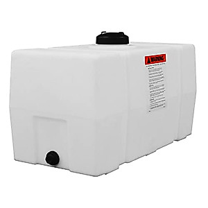 RomoTech 82123919 Horizontal Square Polyethylene Reservoir Water Tank for Farming Construction and More, 50 gallon, saddle