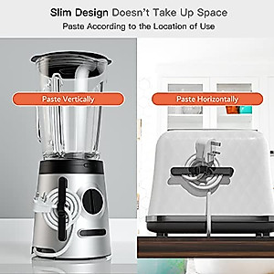 PZOZ (4 Pack) Cord Organizer for Appliances, Kitchen Appliance Cable Bundlers Wrapper Winder Adhesive Punch Free Socket Holder Keeper Hider Stick-on Mixer, Blender, Power Strip (Black)