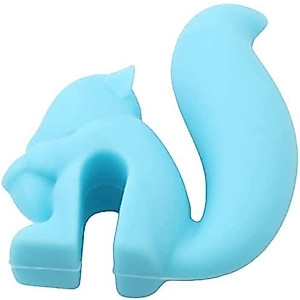5 pcs Cute Squirrel Shape Silicone Tea Bag Holder Cup, Squirrel Drink Markers, Tea Bag Holder for Cup Hanging Tool Mug Candy Colors Gift Set