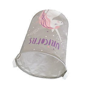 LEELI Laundry Hamper with Handles Collapsible Canvas Laundry Basket,Waterproof Storage Basket Home Organizer for Nursery,Clothes,Toys,Baby Hamper19.7×15.7(Pink Llama)