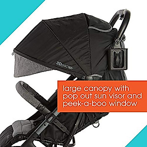 Summer 3Dpac CS+ Compact Fold Stroller, Black - Compact Car Seat Adaptable Baby Stroller - Lightweight Stroller with Convenient One-Hand Fold, Reclining Seat and Extra-Large Canopy