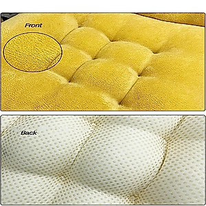 BUDINO Non-Slip Chair Cushion, Premium Tufted Rocking Seat Back Pad with Ties, Thick Chair Mat for Office Car Dining Room Kitchen Outdoor/Indoor,Pink,45 * 100cm