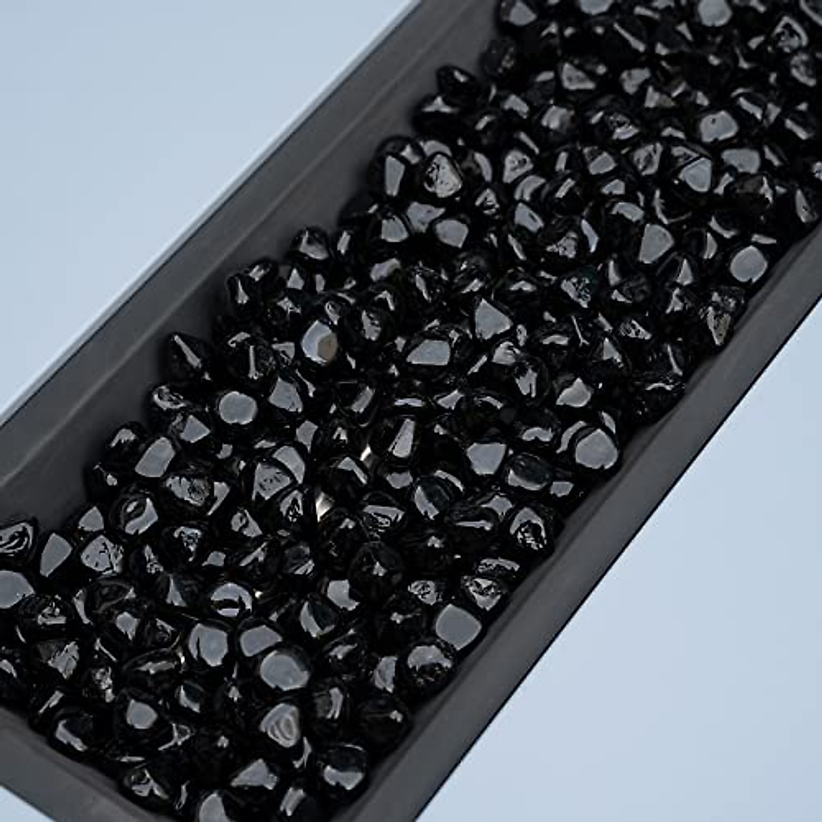onlyfire 10-Pounds Fire Glass Diamonds for Propane Fire Pit, 1 Inch Reflective Firepit Glass Rocks Stones for Gas Fireplace and Fire Pit Table, Onyx Black