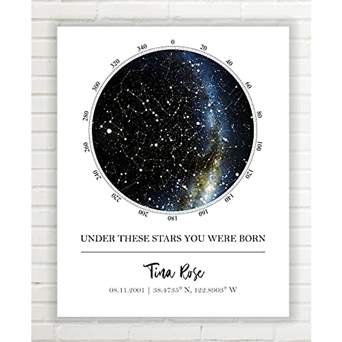 Custom Star Map - Personalized Star Map (Multiple Sizes - Unframed Star Prints, Star Constellation Map Wall Art, Great Gift - Special Occasion, Engagement Gift, Wedding Gift, Anniversary Gift)
