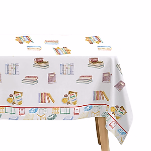 YJRJSC Book Themed Party Decorations Tablecloth - Disposable Books Book Club Birthday Party Supplies Tablecover, Book Library Reading Theme Baby Shower Decorations Table Cloth - 3 Pcs(54in x 108in)