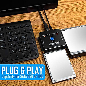 Kingwin USB 3.0 to SSD/SATA/IDE Adapter for 2.5 Inch, 3.5 Inch, 5.25 Inch Hard Drives with Offline One Touch Clone/Duplicator Function, Tool-Free, SATA I/II/III Support, Black, 3 TB (USI-2535CLU3)