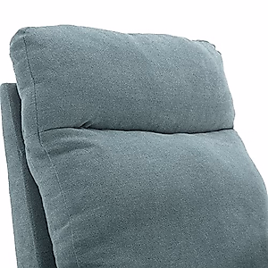 HomSof Swivel Glider Rocker Recliner, Light Blue Polyester Rocking Chair for Nursery, Modern Lounge Chair for Living Room