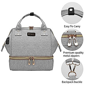 Breast Pump Bag with Cooler Pocket, Mini Pumping Bags with Pockets for Working Mom Cooler Tote Bag Built-in USB Charging Pot for Phone Mother Diaper Bags（No Include ice Pack）