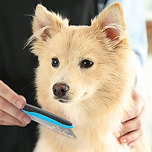 Pets First 2 Pack Dog Comb Small & Large PET Comb for Small & Large Breeds & Areas. Premium Anti-Slip Comfort Grip Ergonomic Handle for Your Dog & Cat with Durable Stainless-Steel