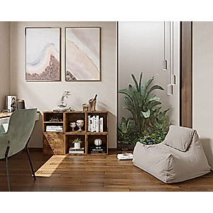 FUSUNBAO Magic DIY Cube Storage Organizer Stackable Cubles for Home Books Clothes Toy -Modular Cubby Storage System -Office Cubical -Bookcase Closet Wine Rack Cabinet (Antique Brown, General Cube)