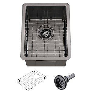 Bar Sink Undermount 12x16 Black -Wesliv 12 Inch Black Undermount Bar Sink Small Wet Bar Sink 16 Gauge Stainless Steel Single Bowl Bar Sink with Bottom Grid