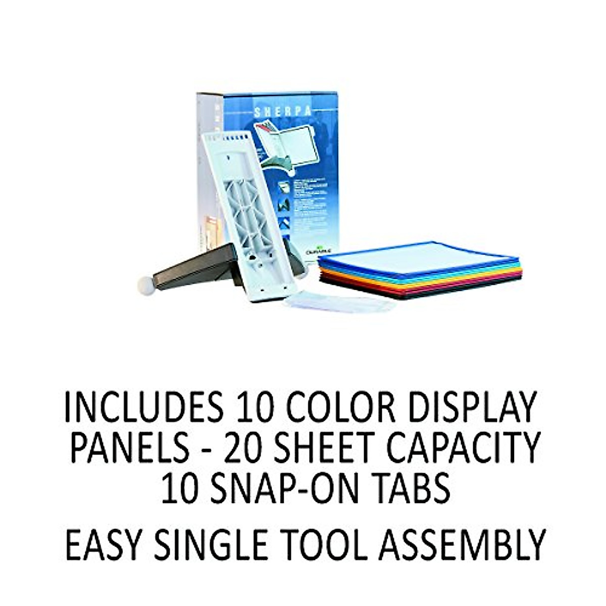 DURABLE Desktop Reference System, 10 Double-Sided Panels, Letter-Size, Assorted Colors, SHERPA Design (554200)