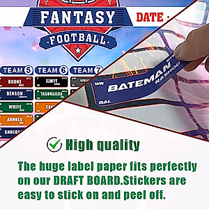 FEEYE Fantasy Football Draft Board 2023-2024 Kit – 6'x4' Draft Board, Set with 637 Player Labels – Premium Color Edition