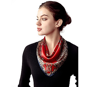 PoeticEHome 100% Mulberry Silk Neck Scarf 21"x21" Small Square Scarfs for Women Gift Packed