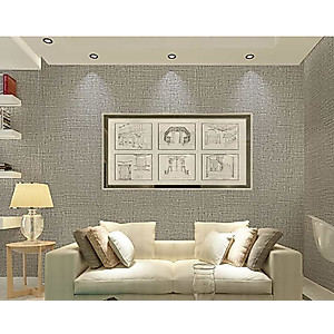 Yija Self-Adhesive Linen Gray Pattern Waterproof Shelf Drawer Liner Cabinet Sticker，Wallpaper 15.6Inch by 98Inch