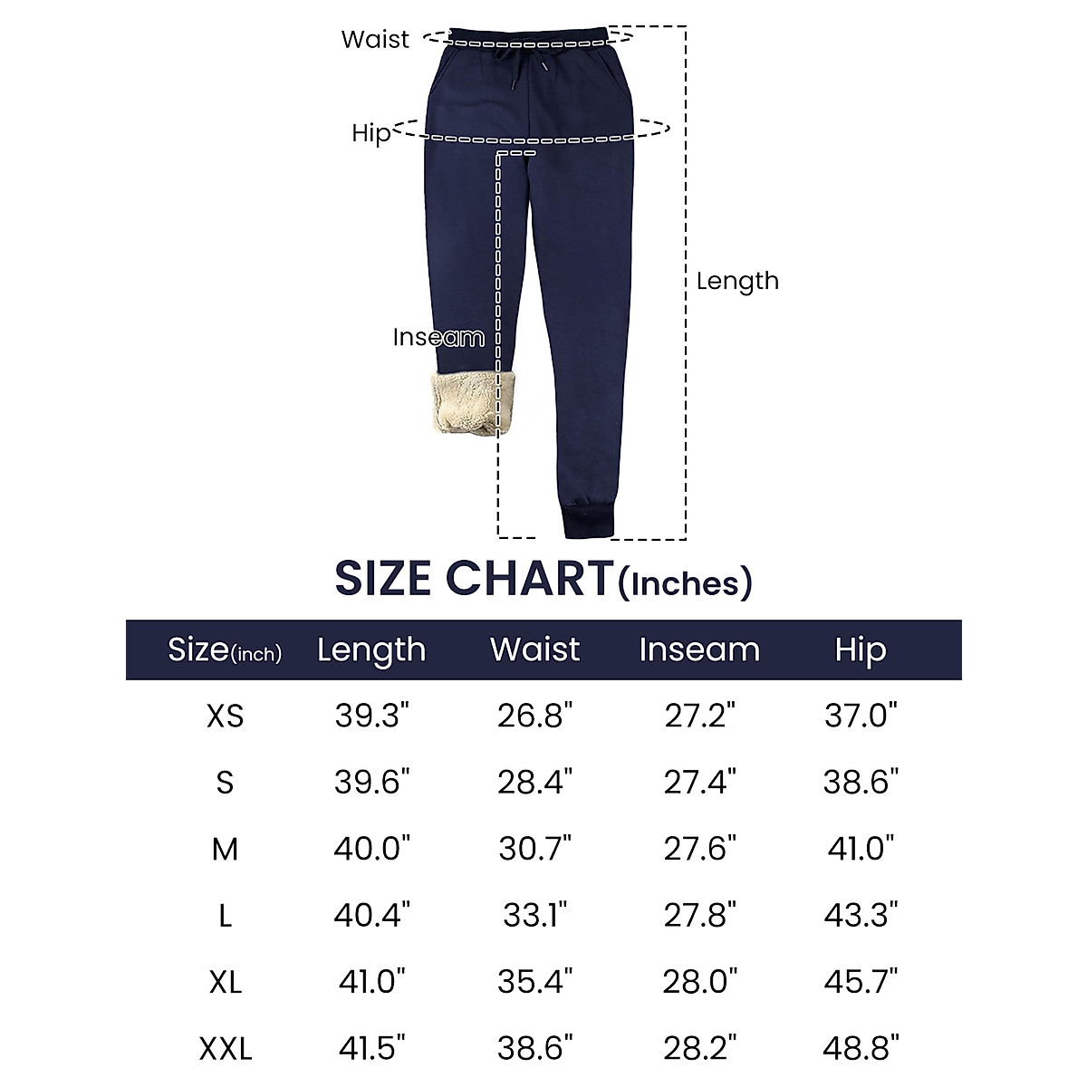 Yeokou Women's Warm Sherpa Lined Athletic Sweatpants Jogger Fleece Pants (X-Large, Black)
