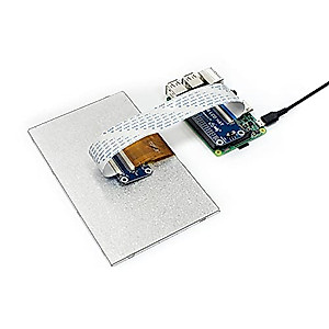 waveshare 7inch Display Compatible with Raspberry Pi 4B/3B+/3B/2B/B+/A+/Zero/Zero W/WH/Zero 2W Series Boards 1024×600 Resolution DPI Interface IPS No Touch