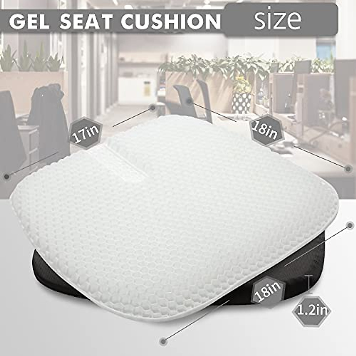 SHENGXUN Gel Seat Cushion,Office Supplies,Chair Cushion,Desk Accessories,seat Cushion, Can Relieve Sciatica, Back Pain, Lower Back Pain, Suitable for Home, Car, School, Office,Other Scenes,White