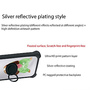 Aroepurt Case for Samsung Galaxy A40 Case Compatible with Samsung Galaxy A40 Phone Case Cover [with Tempered Glass Screen Protector][PC + TPU 2 in 1][Ring Support] [Silver Reflect Light] DYH-SSG