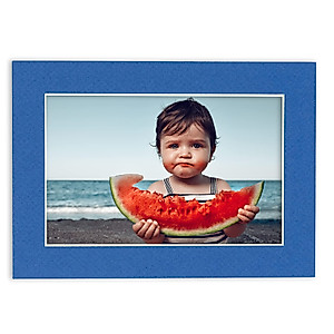 10x14 Mat Bevel Cut for 8x10 Photos - Acid Free Royal Blue Precut Matboard - For Pictures, Photos, Framing - 4-ply Thickness