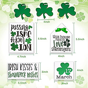 41PCS St Patricks Day Tiered Tray Decor,St Patricks Day Decor,Irish Decor for Home,Shamrock St. Patrick's Day Farmhouse Rustic Wood Signs Irish Themed Centerpieces for Office Kitchen Table Party Decor