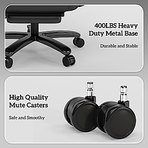 GYI Big and Tall Office Chair 400LBS with Wide Seat and Arms, 160° Reclining Office Chair with Footrest, Comfortable Executive Office Desk Chair High Back, Computer Chair Home Office