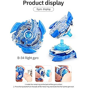 OBEST Bey Battling Gyro Tops Burst with Launchers and Stadium Arena, 4 Spinning Tops + 2 Launchers + 1 Arena