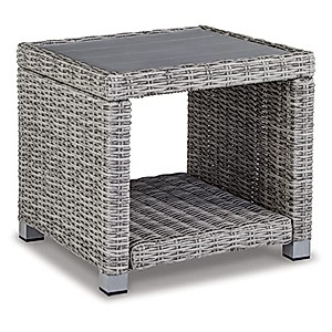 Signature Design by Ashley Naples Beach Casual Outdoor End Table, Light Gray