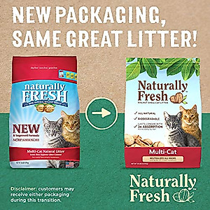 Naturally Fresh Cat Litter - Walnut-Based Quick-Clumping Kitty Litter, Unscented, Multi Cat, 26 lb