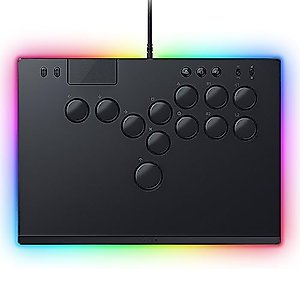 Razer Kitsune All-Button Arcade Controller: For PS5 / PlayStation 5 & PC - Low-Profile Optical Switches - Slim Form Factor - Removable Top Plate - Chroma RGB Lighting - USB Type C - Black