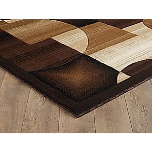 GAI LO Majestic Indoor Rug for Room Anti Slip Rug - 5X7' Feet Area Rug for Office - Soft and Plush Rug for Living Room Polyester Material - Jute Backing Keep Rug in Place - Beige-Brown