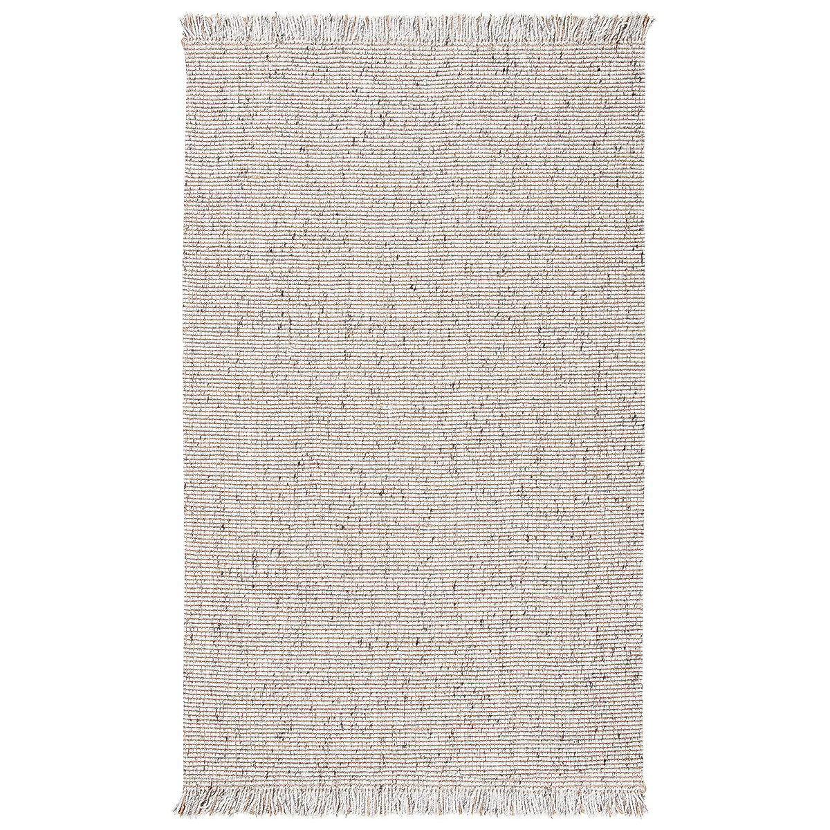 SAFAVIEH Natural Fiber Collection Area Rug - 5' x 8', Silver & Natural, Handmade Woven Fringe Jute, Ideal for High Traffic Areas in Living Room, Bedroom (NF826G)