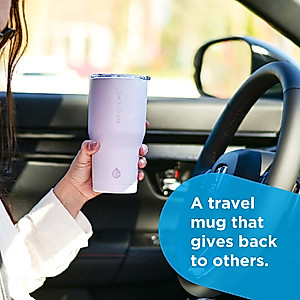 GROSCHE Yukon 30 oz Insulated Coffee Mug with Lid - Durable Travel Mug, Stainless Steel Tumblers, Vacuum Insulated Coffee Tumbler for Hot or Cold Beverages - LAVENDER